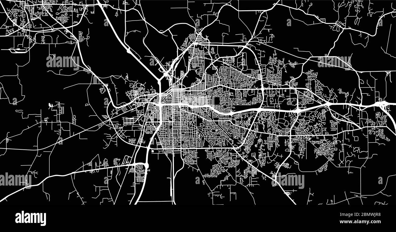 Urban vector city map of Montgomery, USA. Alabama state capital Stock ...