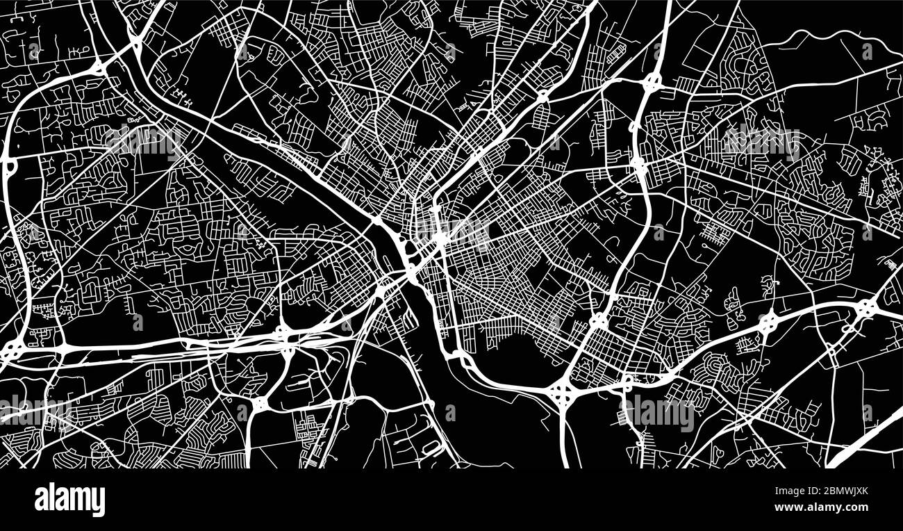 Urban vector city map of Trenton, USA. New Jersey state capital Stock ...