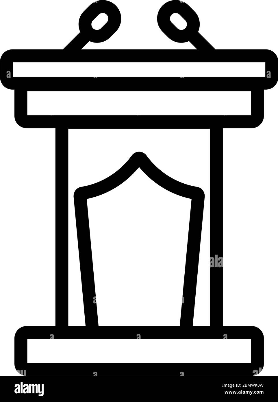 decorated speaker platform icon vector outline illustration Stock ...