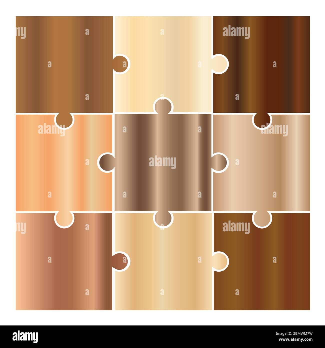 puzzle pieces vector in brown and beige colors Stock Vector Image & Art ...