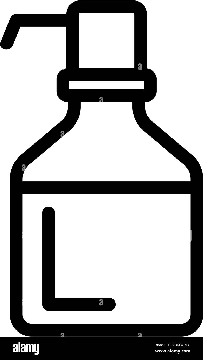 bottle with pressure pump icon vector outline illustration Stock Vector ...