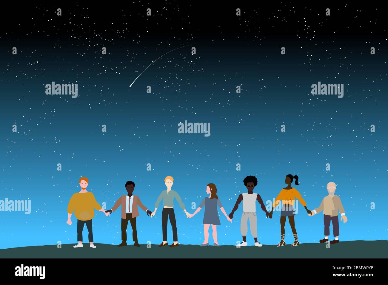 Team working horizon Stock Vector Images - Alamy