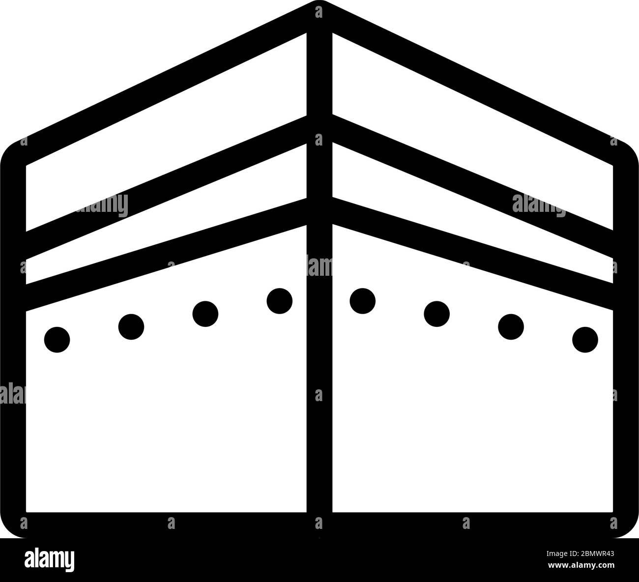 kaaba stone angular view icon vector outline illustration Stock Vector ...