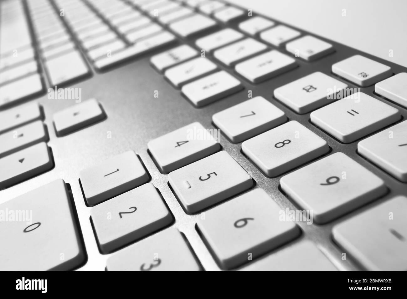 Fragment of metal computer keyboard. Smal depth of focus Stock Photo ...