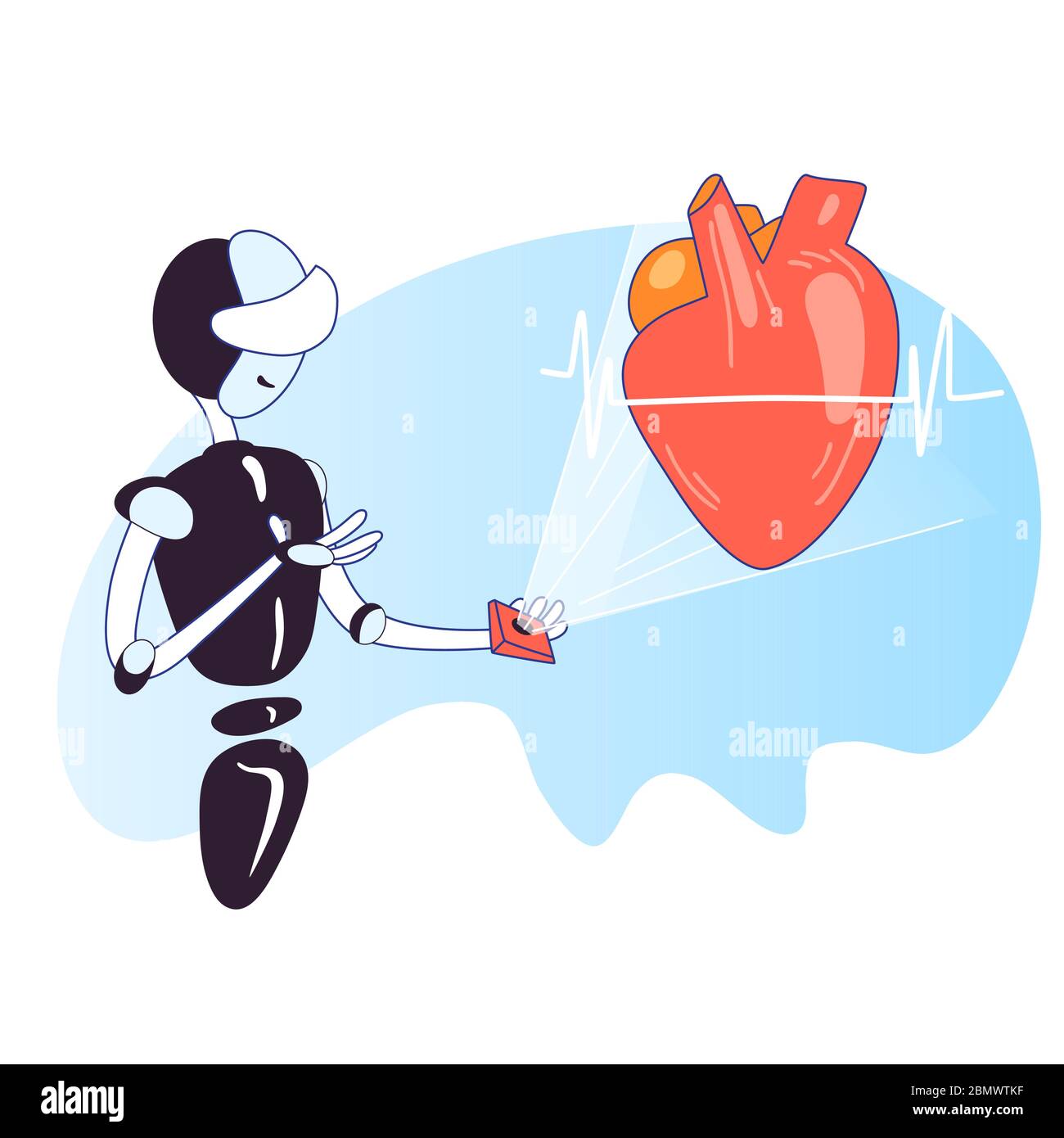 Vector concept about innovative technology in heart health check up ...