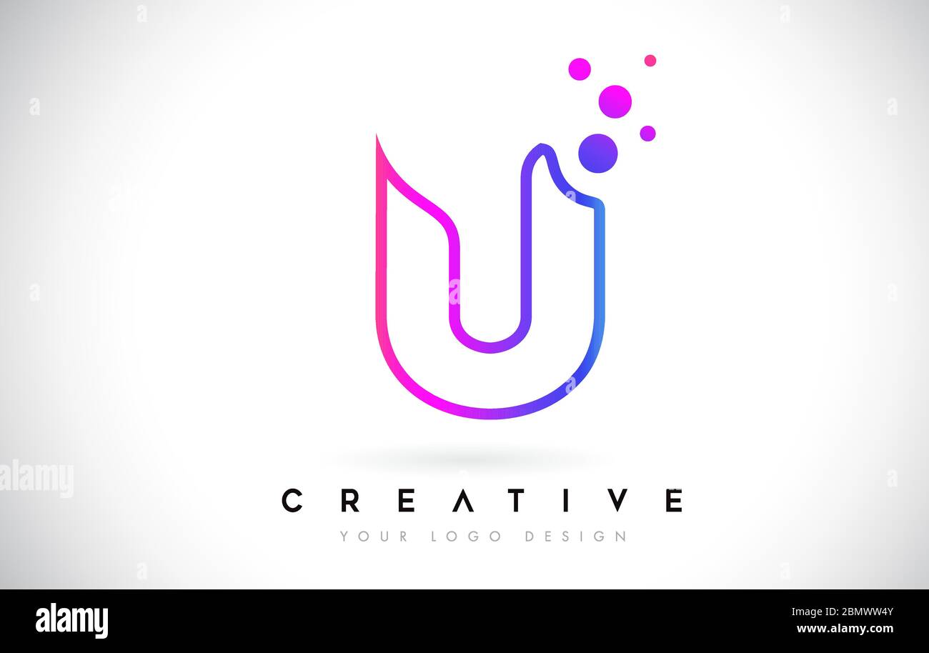 Dots Letter U Logo. U Letter Icon Design Vector with Dots. Vector ...