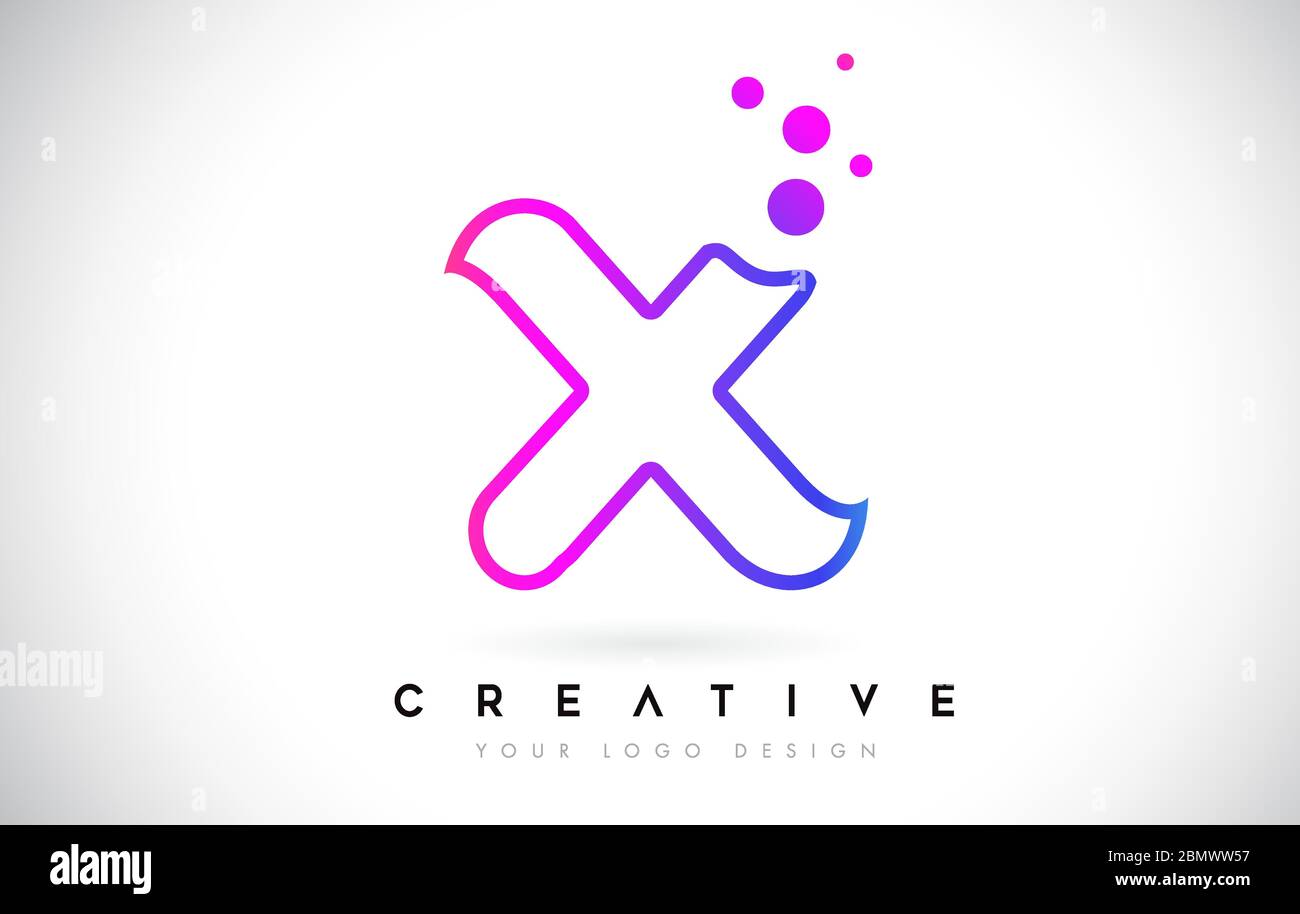 Dots Letter X Logo. X Letter Icon Design Vector with Dots. Vector ...