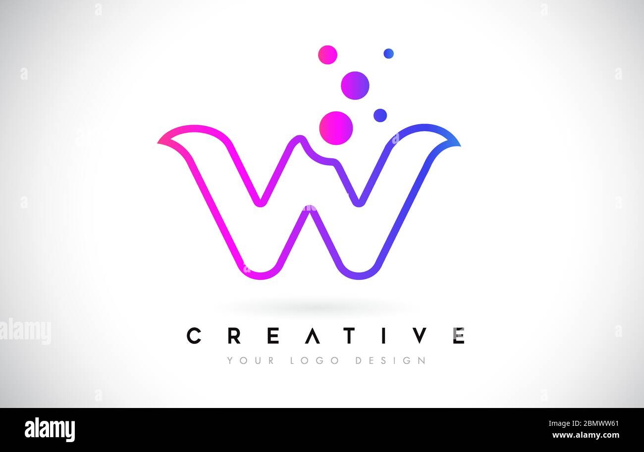 Dots Letter W Logo. W Letter Icon Design Vector with Dots. Vector ...