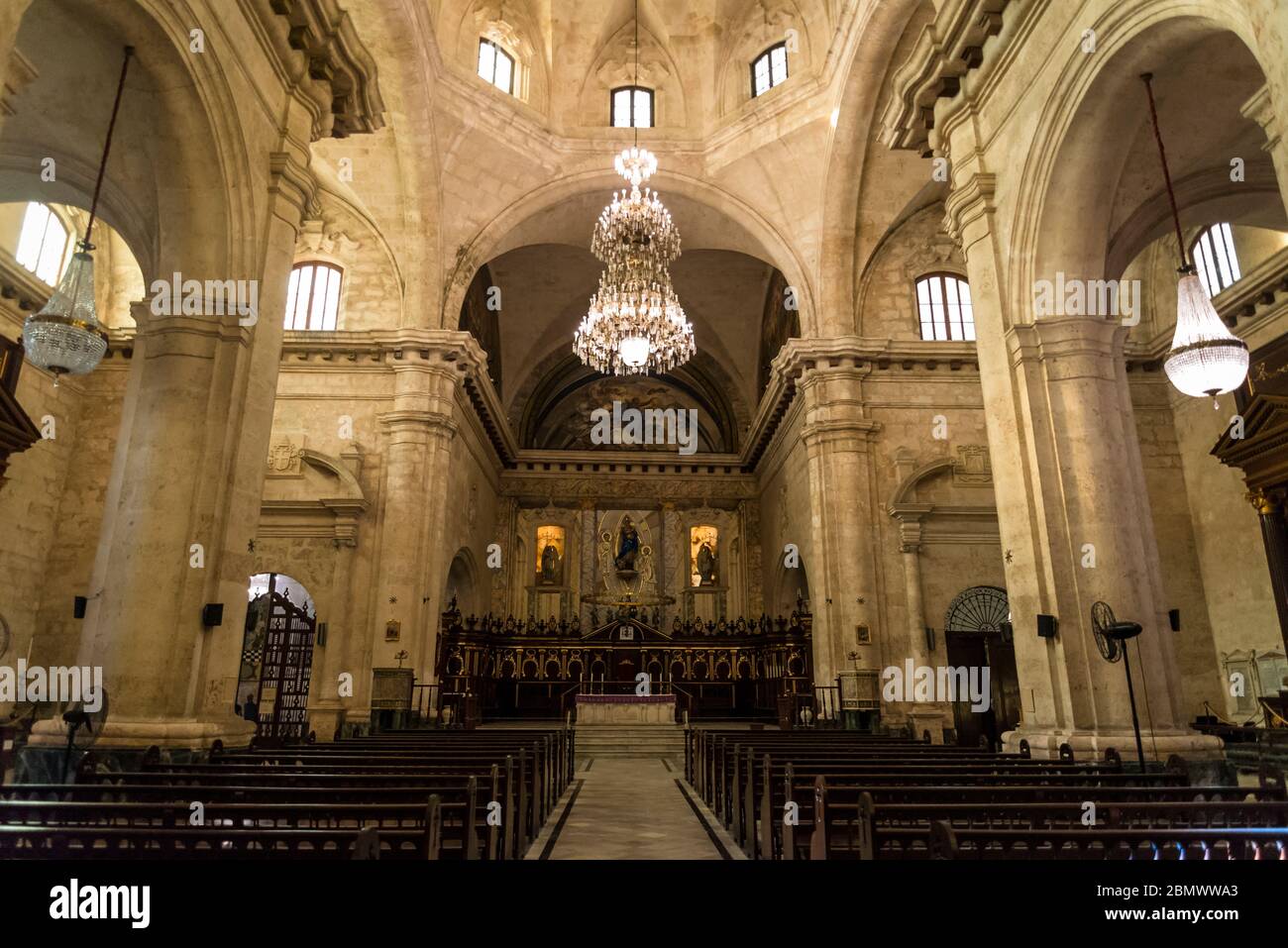 Havana Cathedral, interior of 18th century Baroque church at the Plaza ...