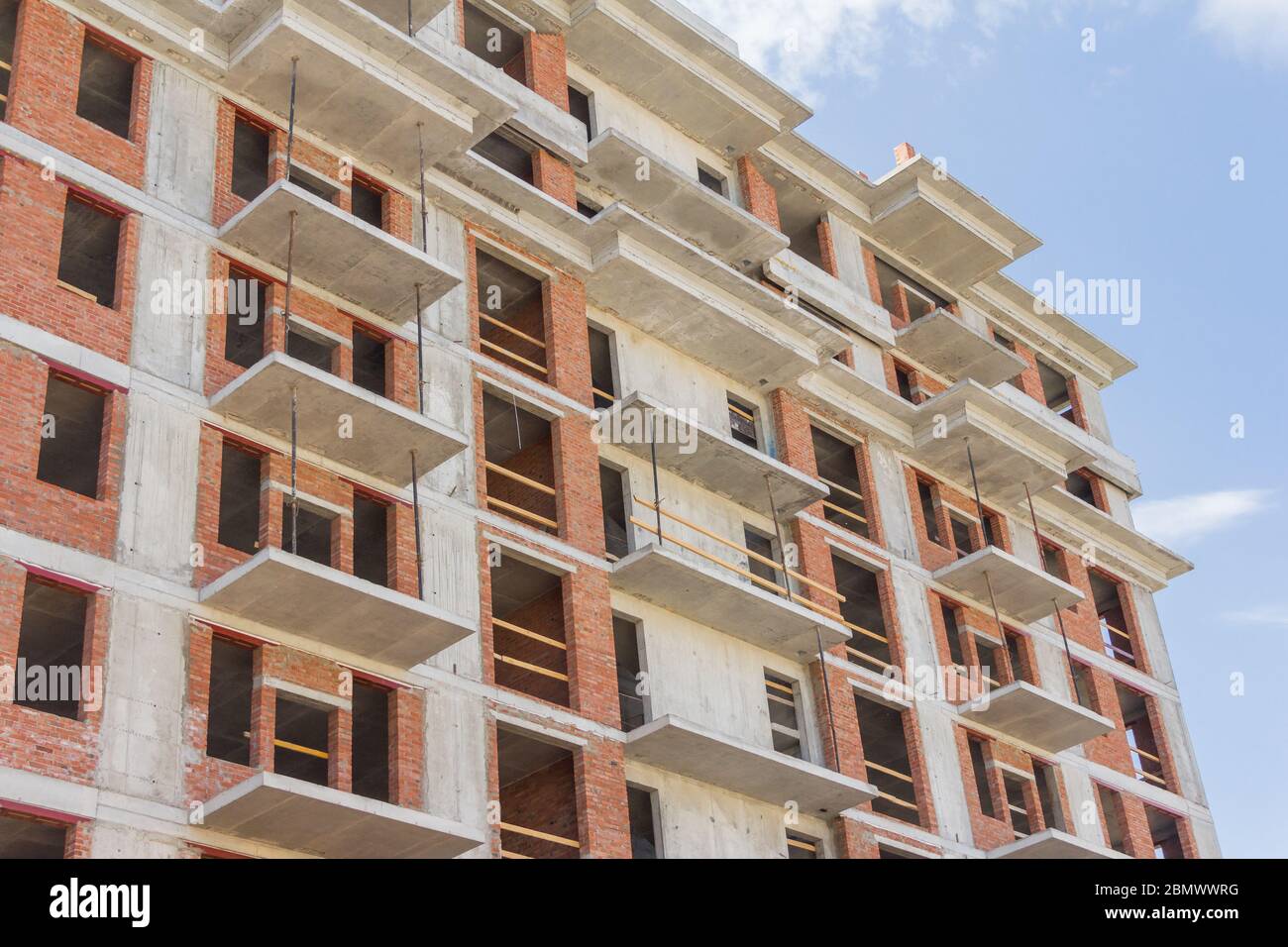 New building under construction made of concrete and brickwork Stock ...
