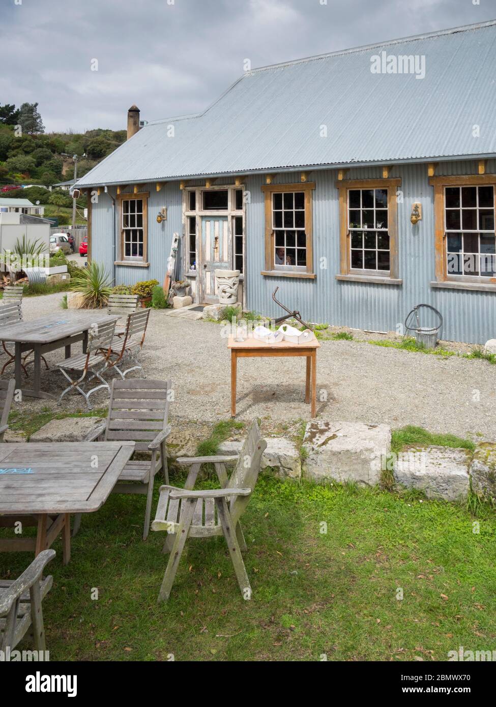 Fleurs Place, Fleurs fish restaurant building at Moeraki South Island ...