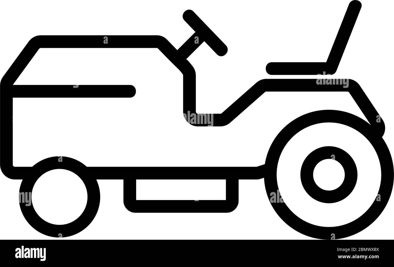 lawn mower machine side view icon vector outline illustration Stock ...