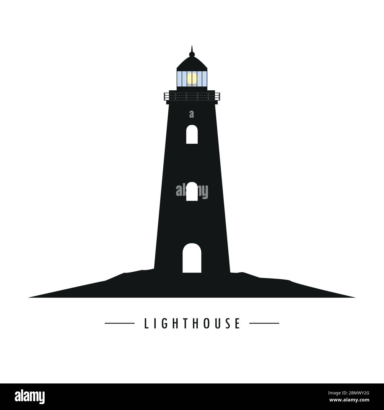 lighthouse silhouette icon isolated on white vector illustration EPS10 ...