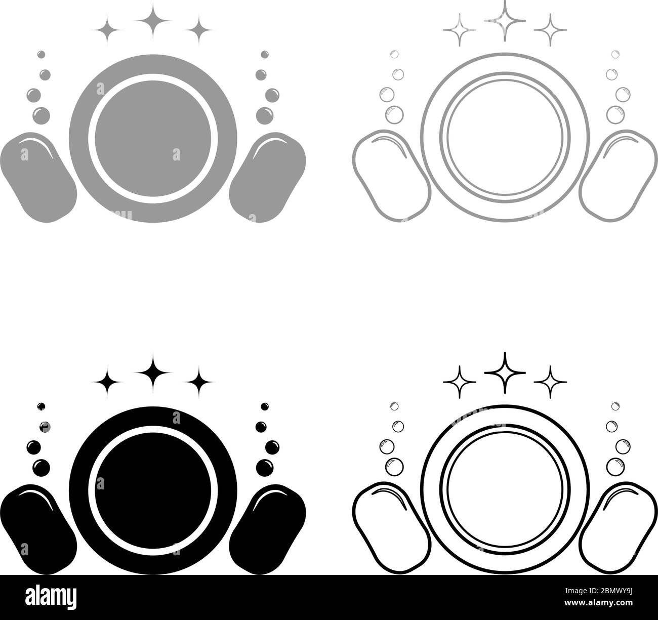 Dishwashing concept Clearing dishes Plate Washcloth Sponge Bubbles ...