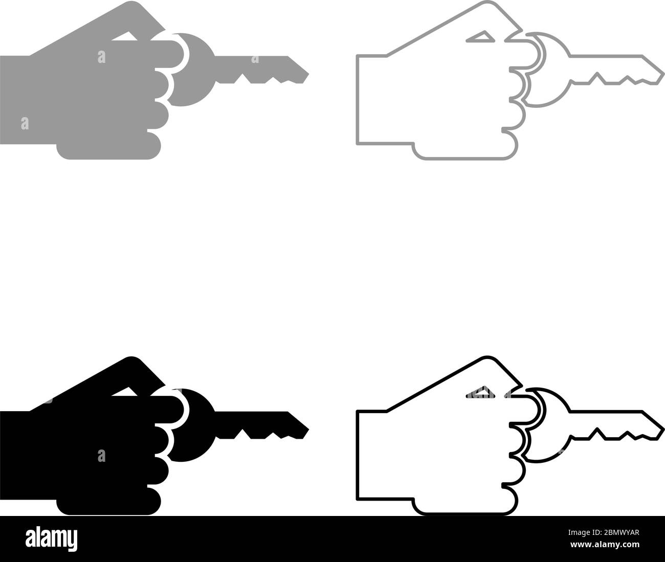 Hand holds key Concept opening Idea success Business access sign Unlock ...