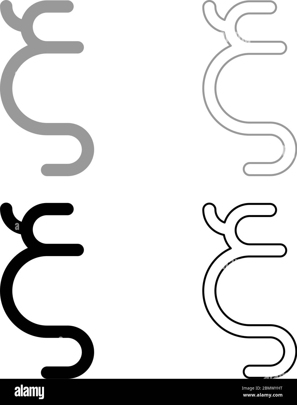 Ksi greek symbol small letter lowercase font icon outline set black ...