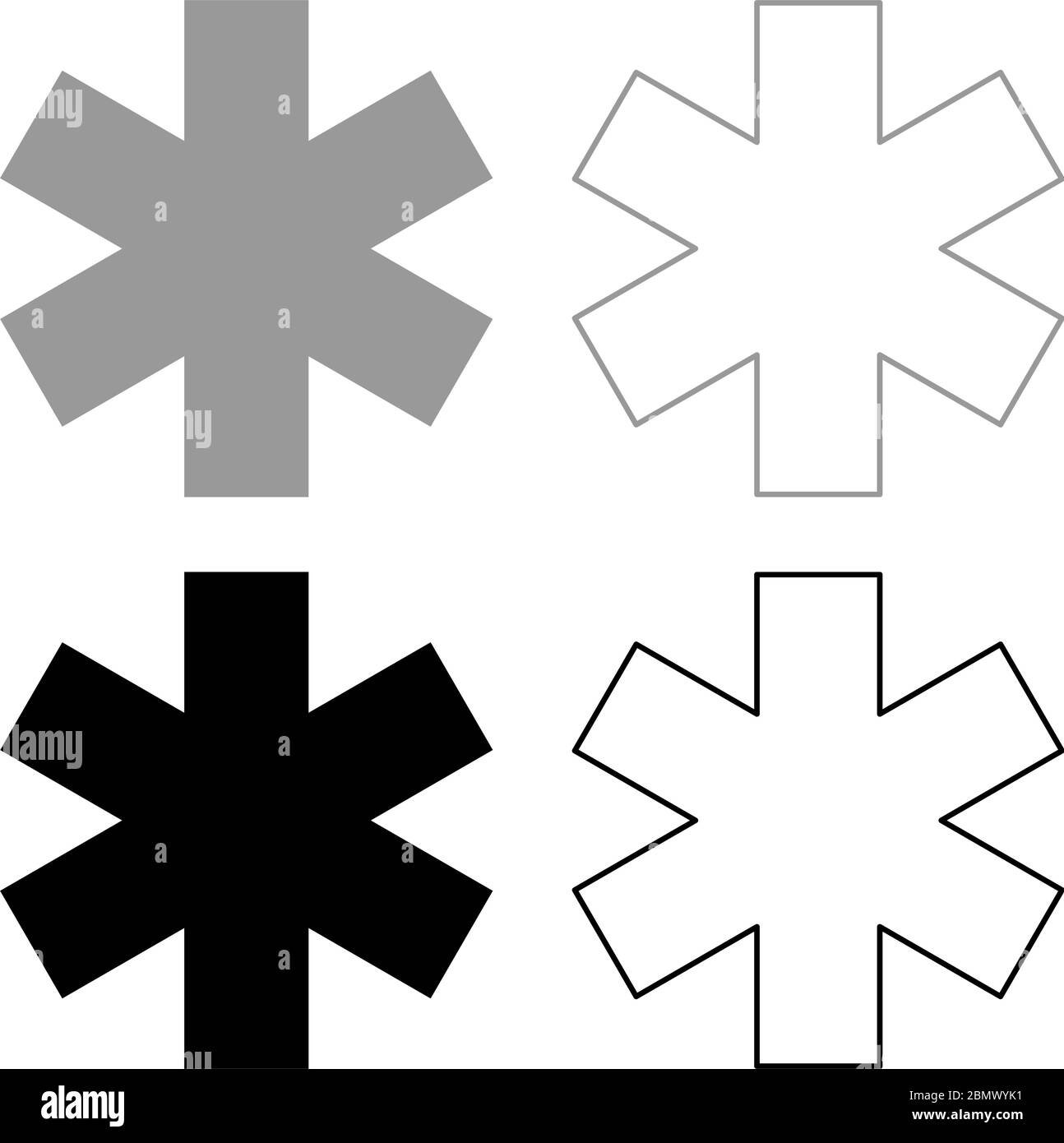 Medical symbol Emergency sign Star of life Service concept icon outline ...