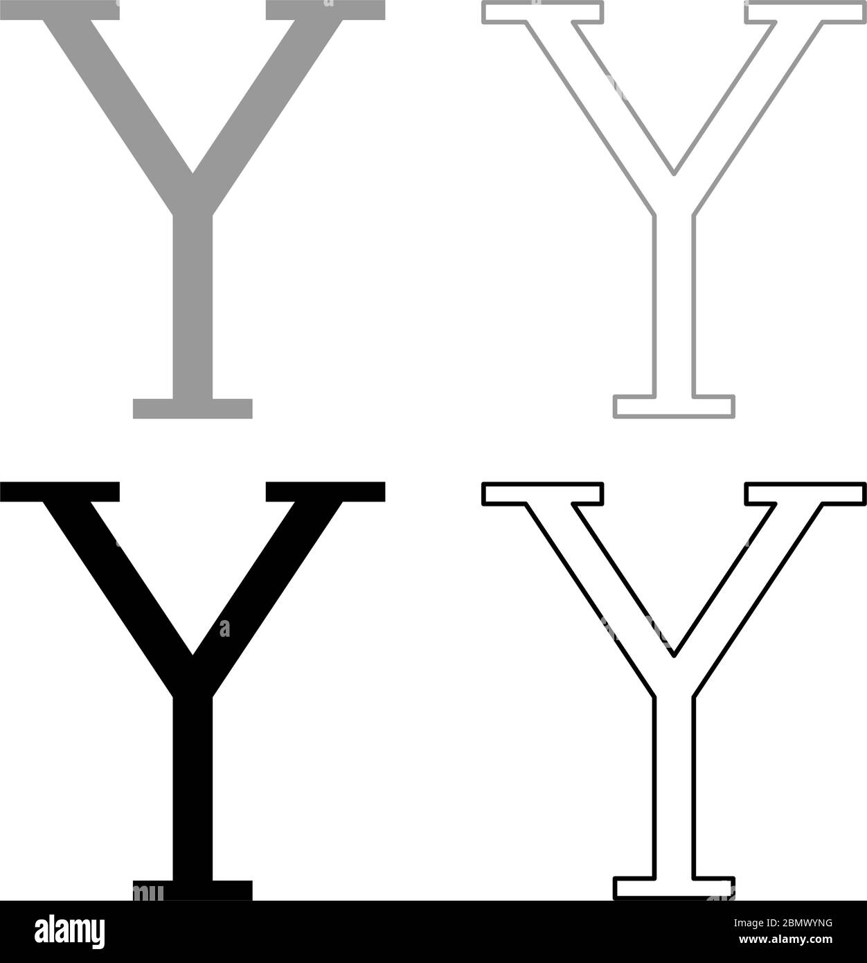 Upsilon greek symbol capital letter uppercase font icon outline set ...