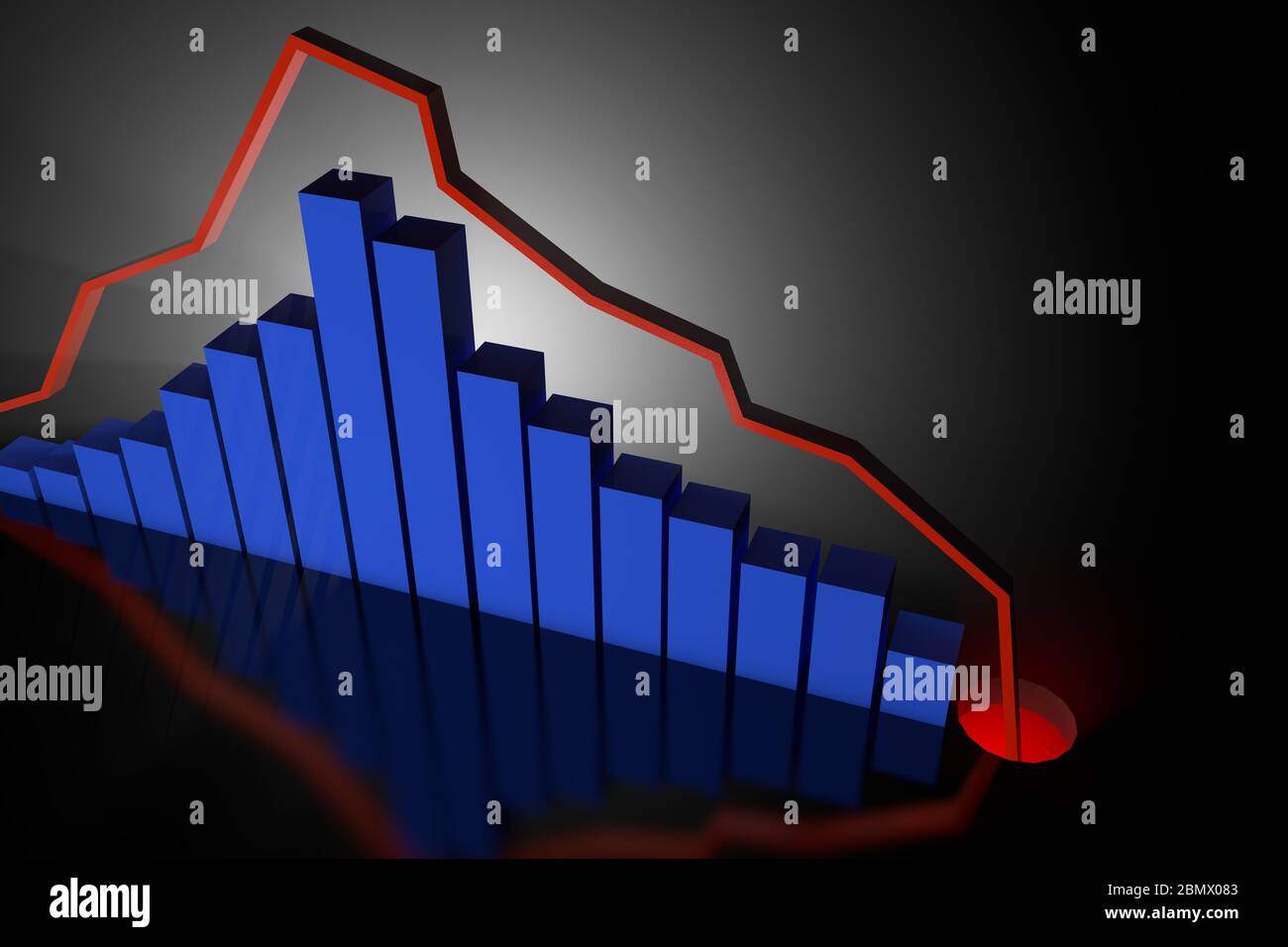 Red arrow crashes through the ground 3d rendering Stock Photo - Alamy