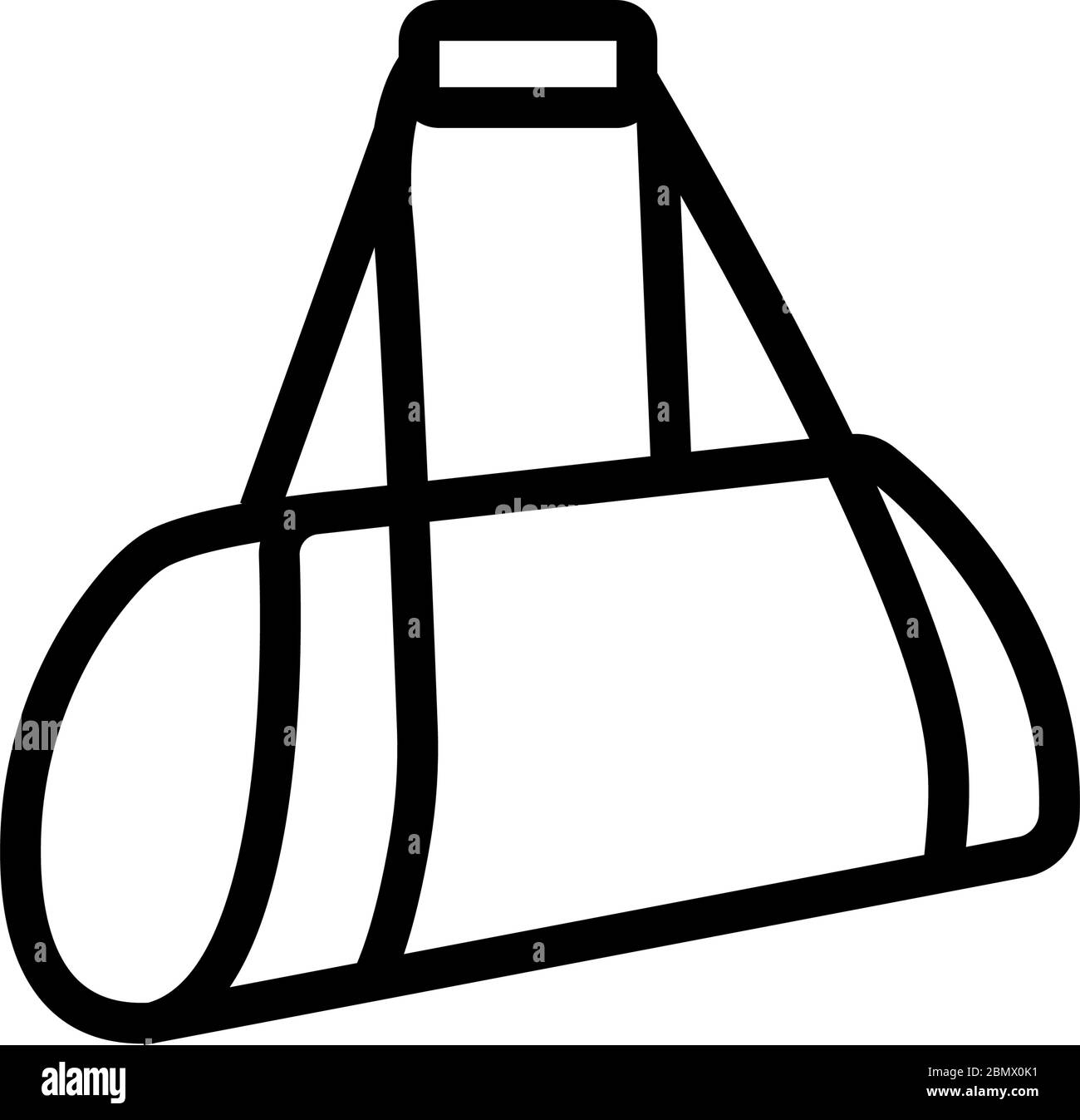 cylindrical sports bag side view icon vector outline illustration Stock ...