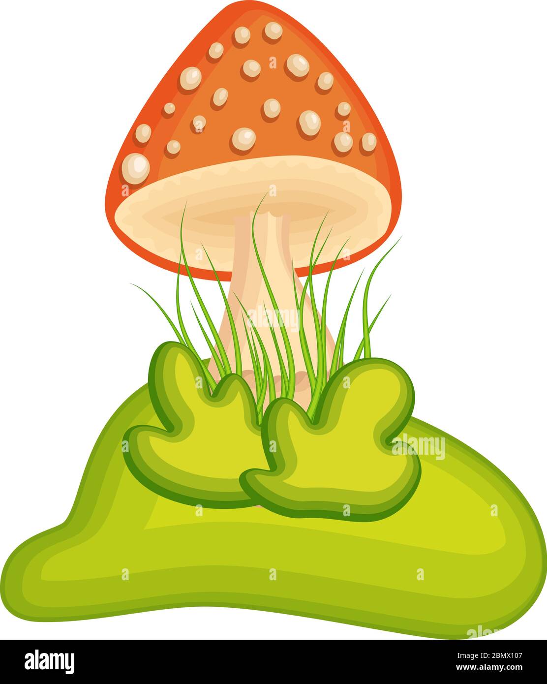 Cartoon mushroom with grass Stock Vector Image & Art - Alamy