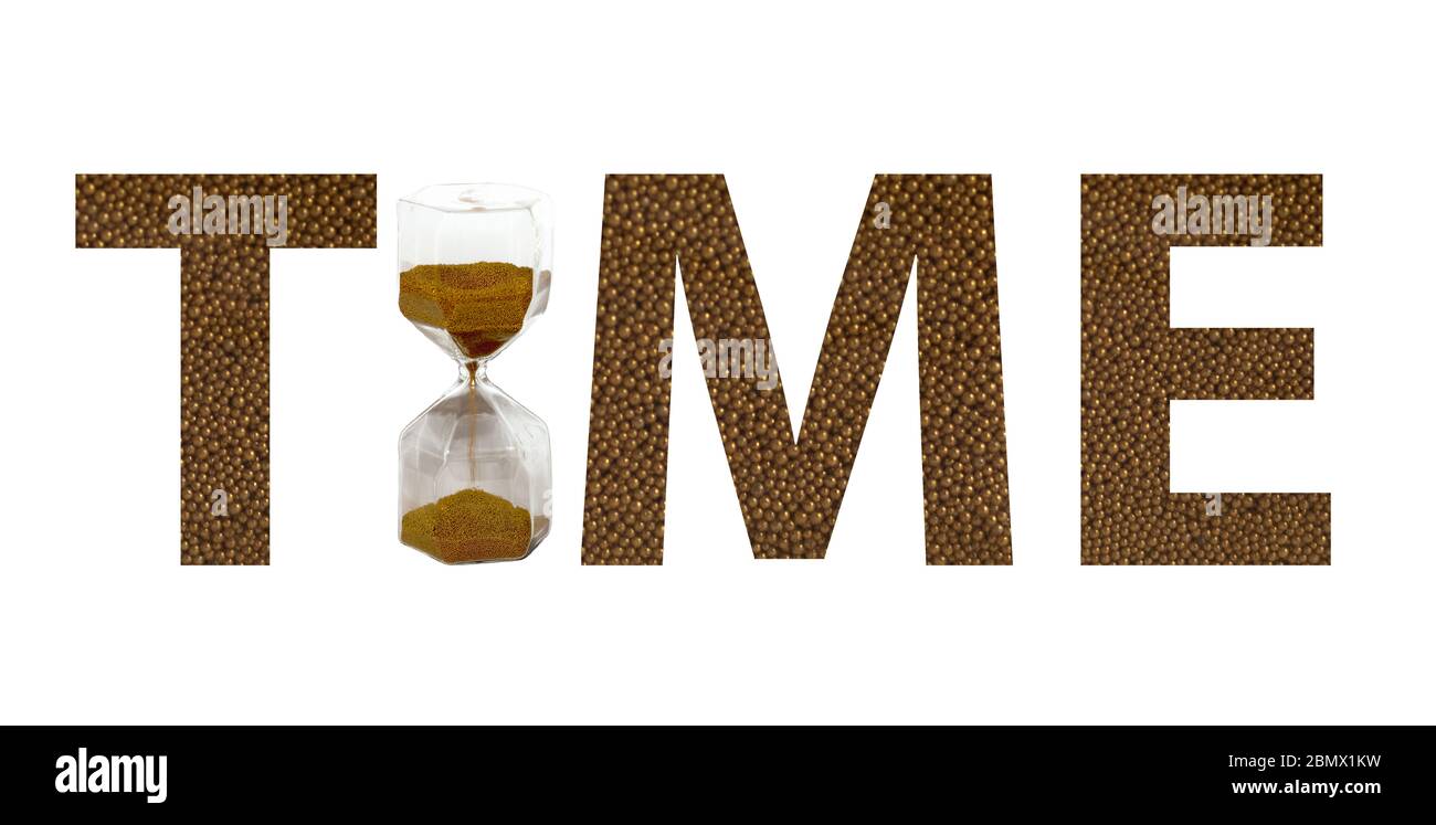 The word TIME on a white background Stock Photo - Alamy