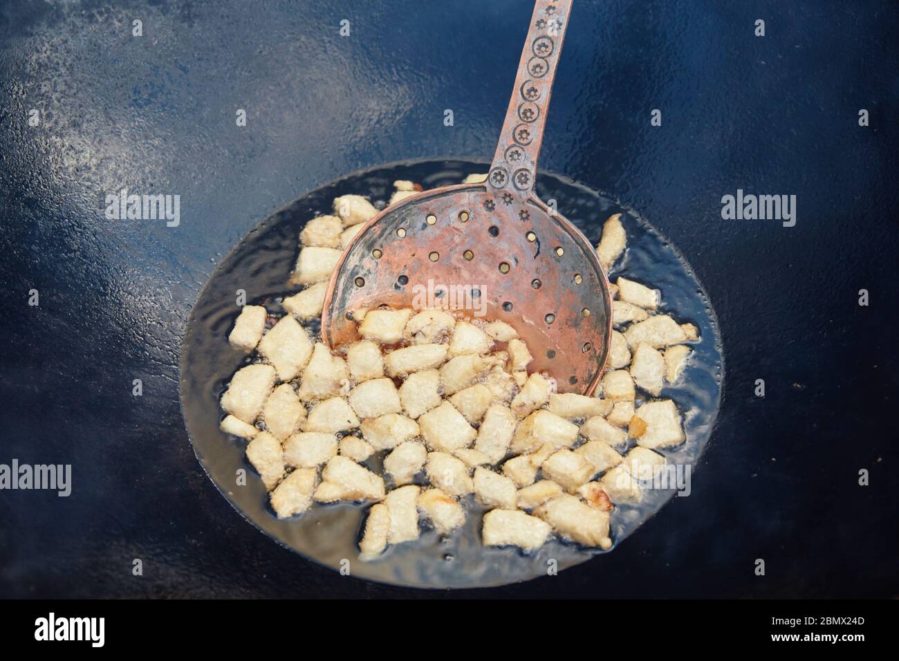 Roasting of mutton fat to a condition of crackers, some stage of ...