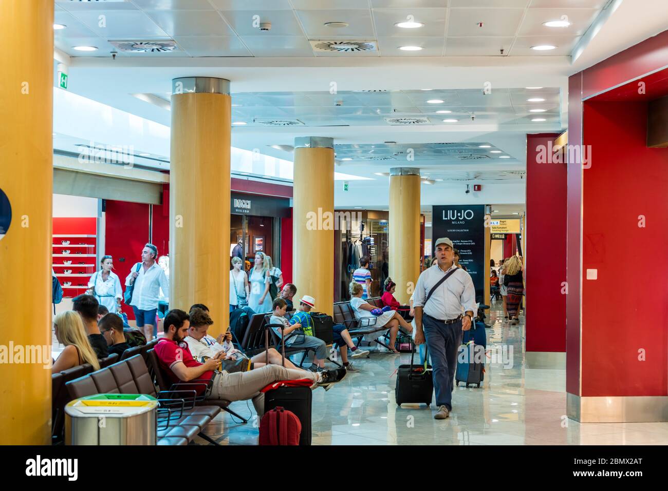 Passengers at the international departure hall of the Naples ...