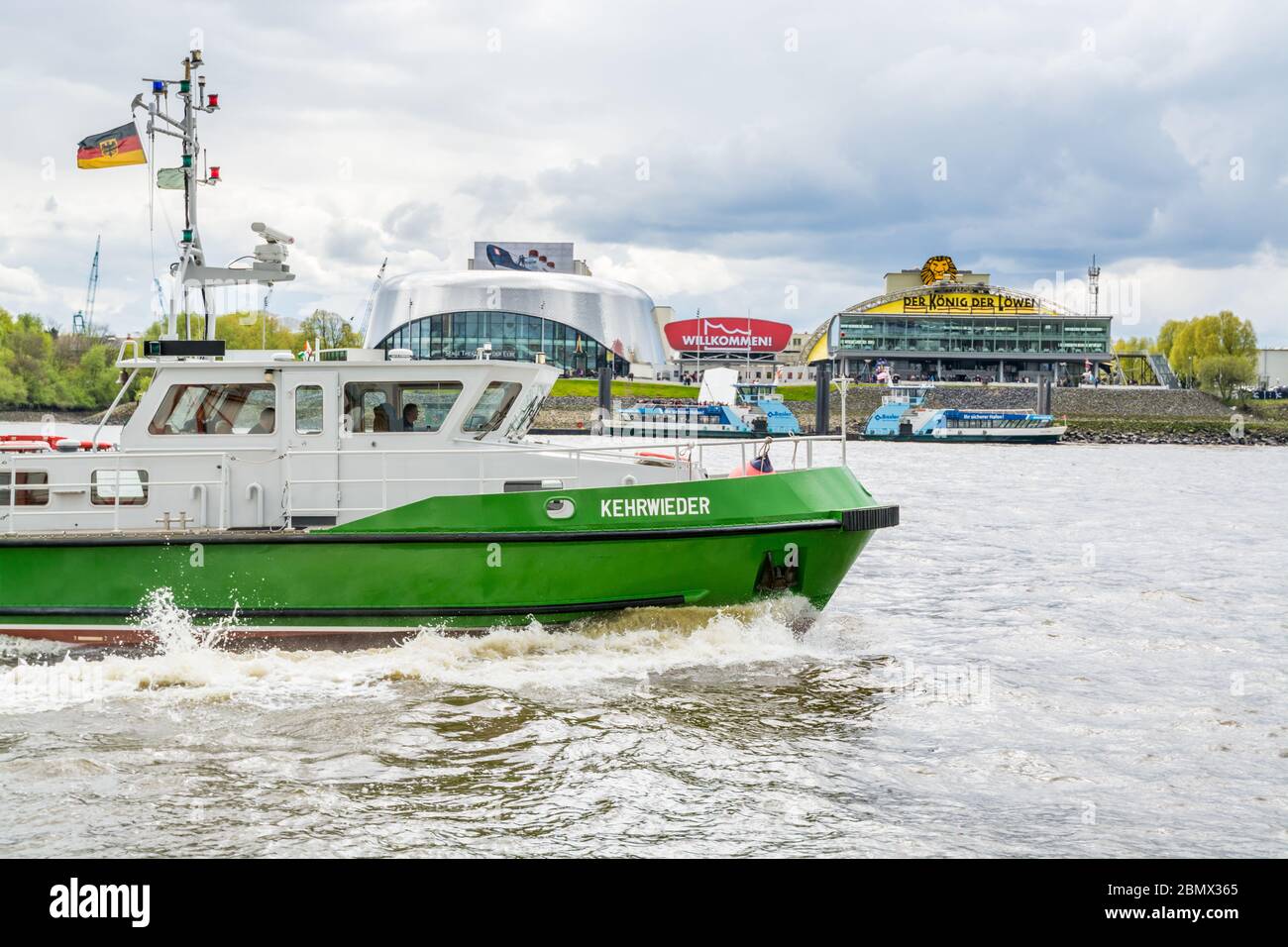 Cruise ship at the Elbe river, port of Hamburg, Germany Stock Photo - Alamy
