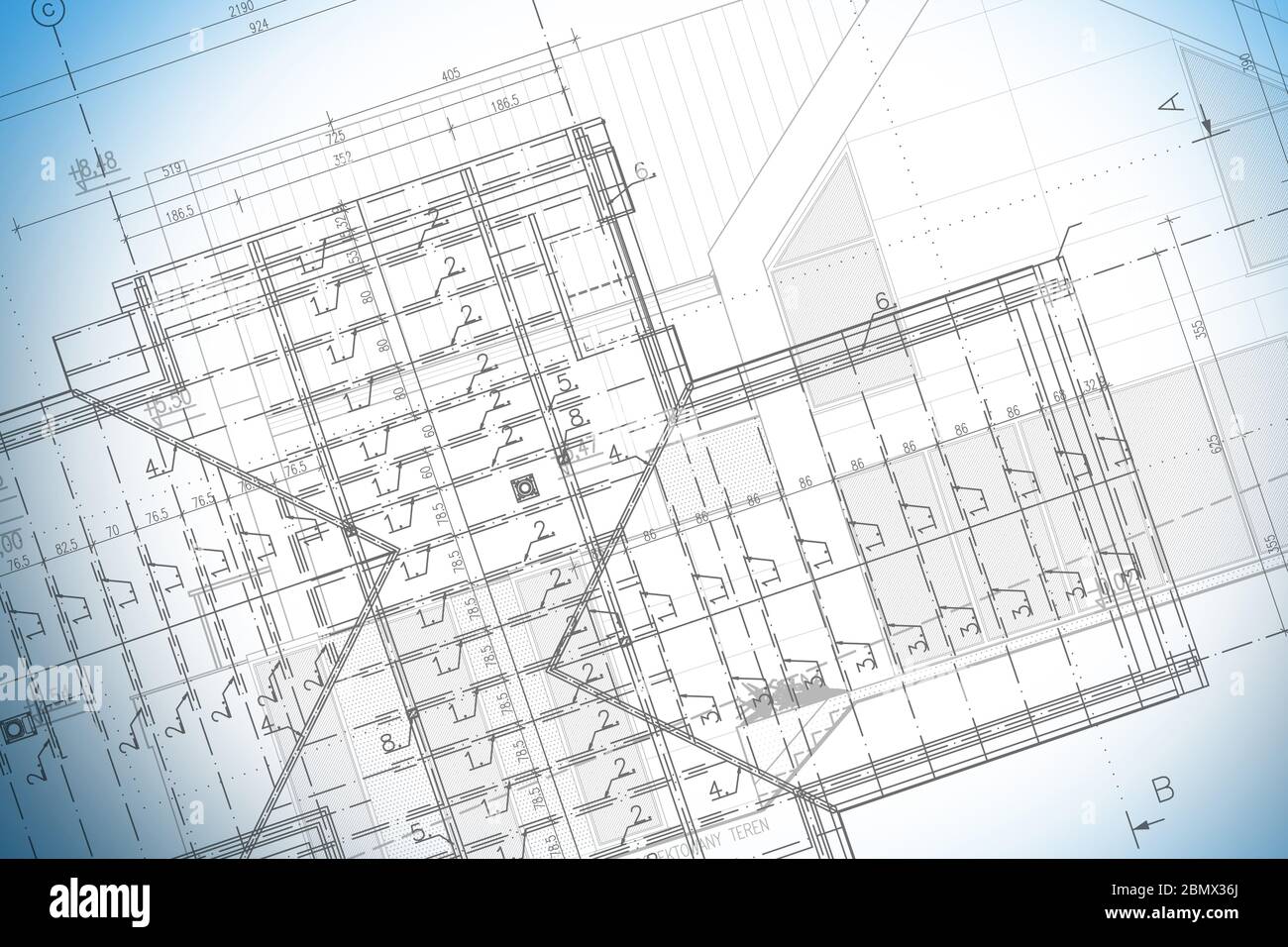 Topography Of Detailed Residential Building Roof Stock Photo - Alamy