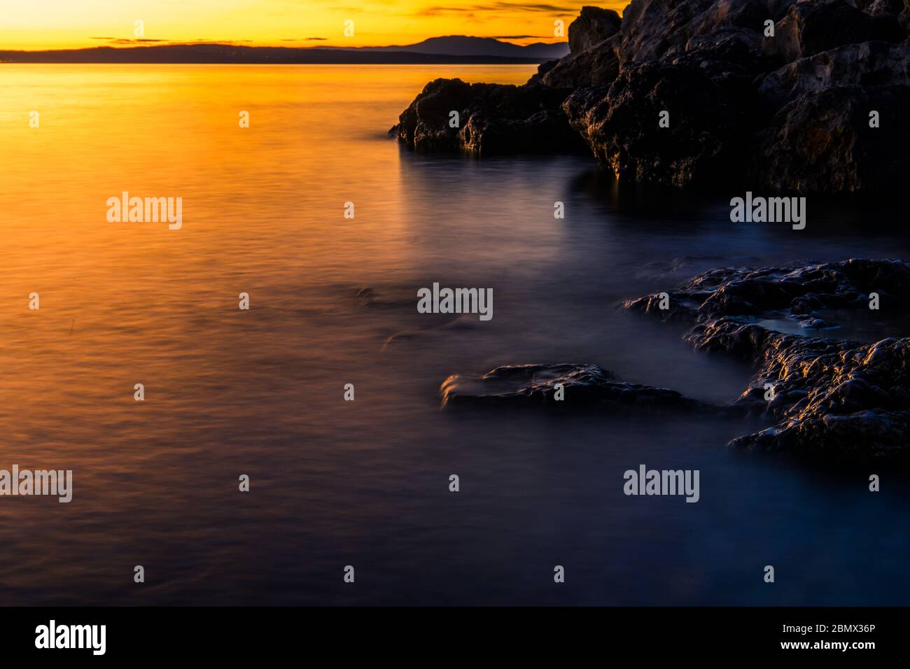 Panoramic sunset view sea hi-res stock photography and images - Alamy