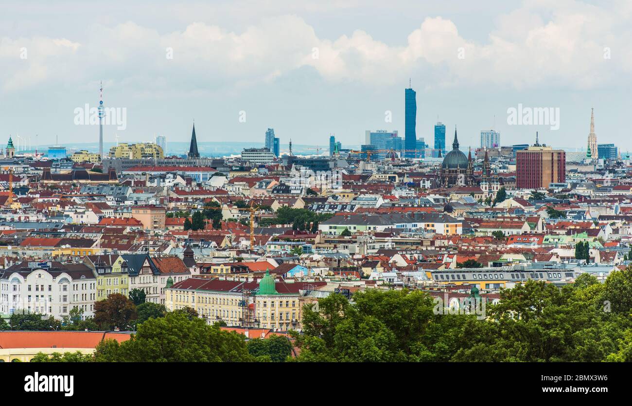 Old town cityscape european town towers rooftops hi-res stock ...
