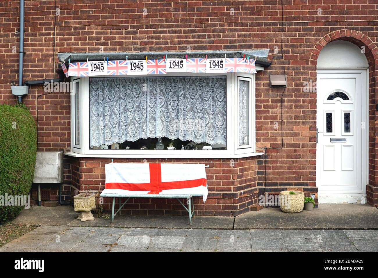 Sutton in Ashfield, Nottinghamshire, UK. May 08, 2020. House decorated ...