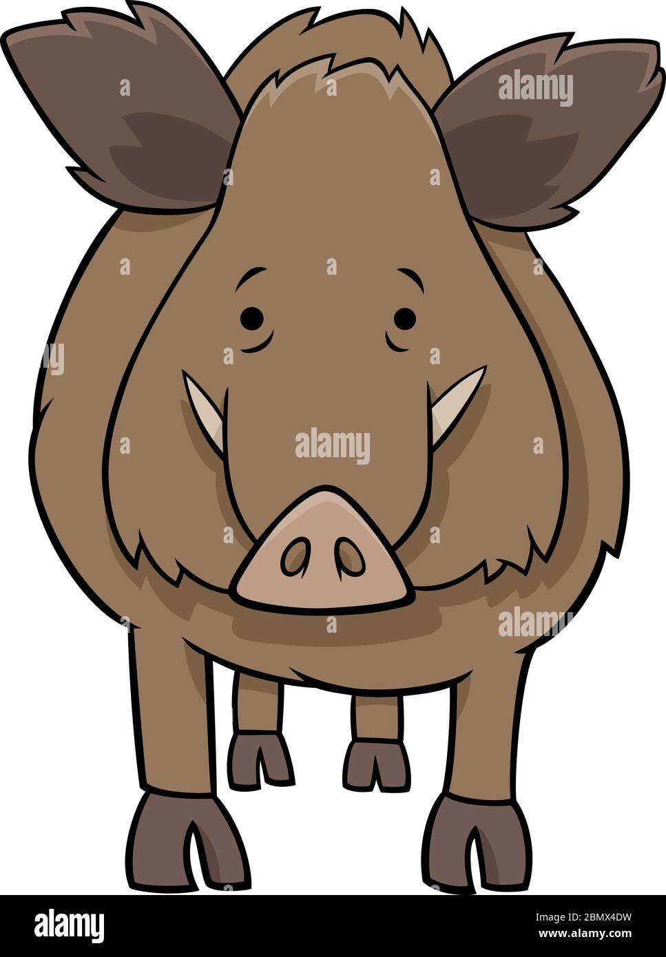 Cartoon Illustration of Funny Boar Wild Animal Comic Character Stock ...