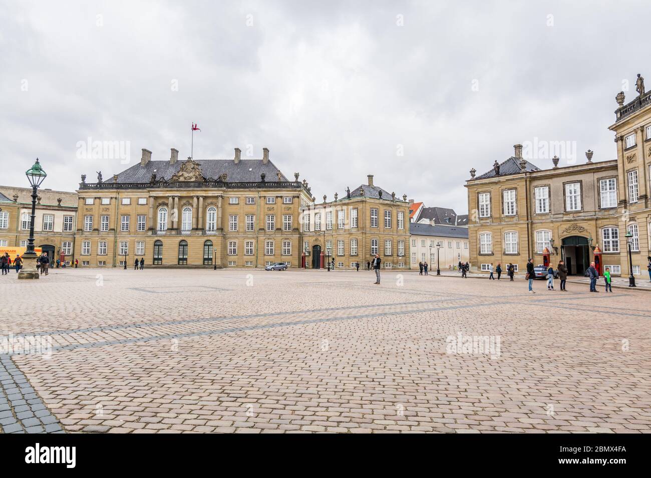 Classical palace facades with rococo interiors of the Amalienborg, the ...