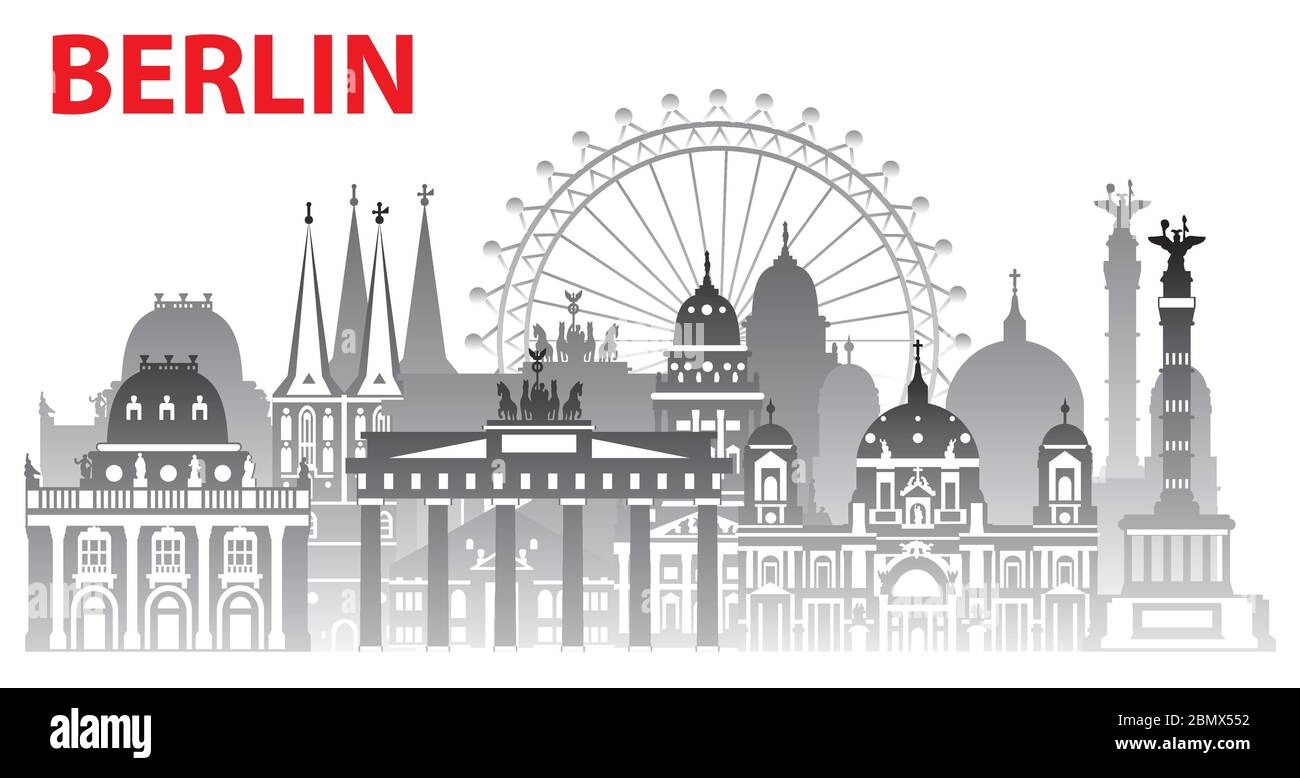 Panoramic view main facade Stock Vector Images - Alamy