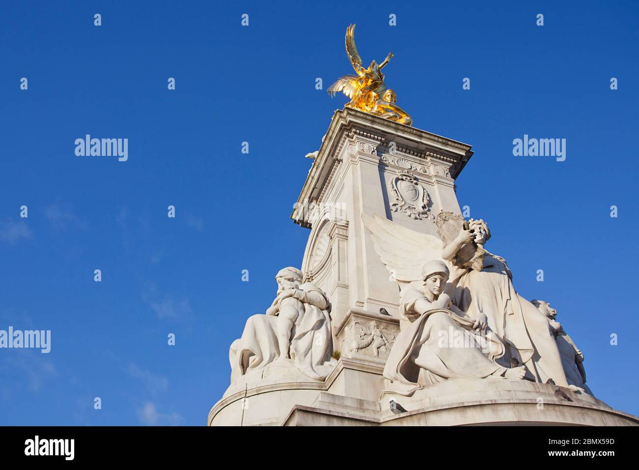 The gilded bronze 'Winged Victory' sculpture atop the Victoria Memorial ...