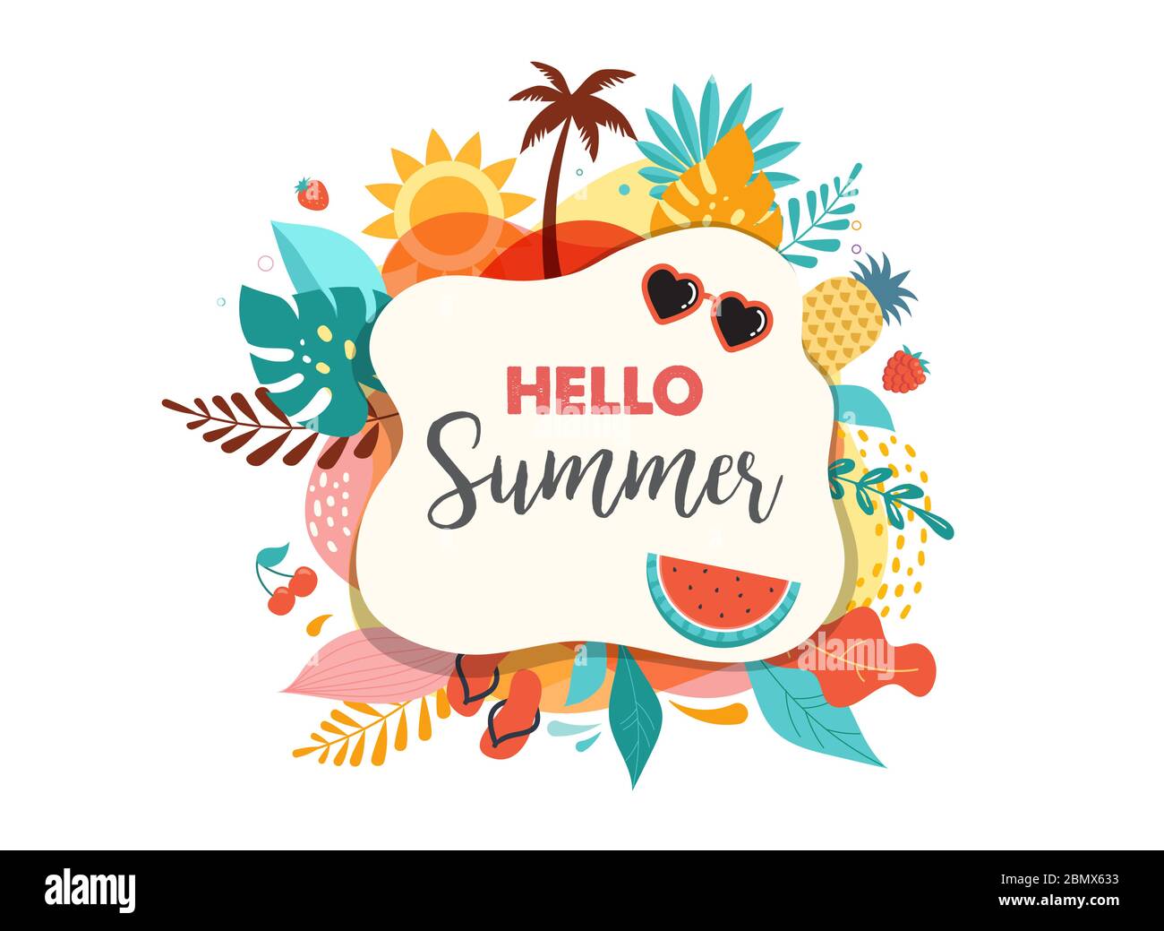Hello summer abstract background, summer sale banner, poster design ...