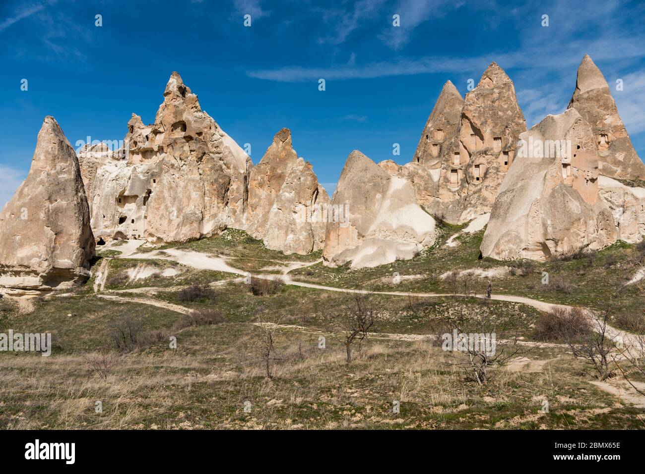 Spectacular karst Landform with limestones in the Goreme of Nevsehir ...
