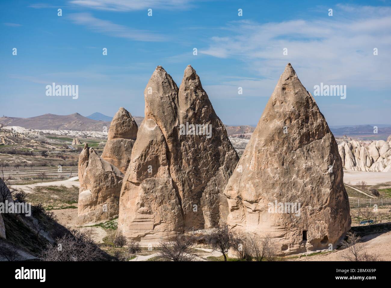 Spectacular karst Landform with limestones in the Goreme of Nevsehir ...