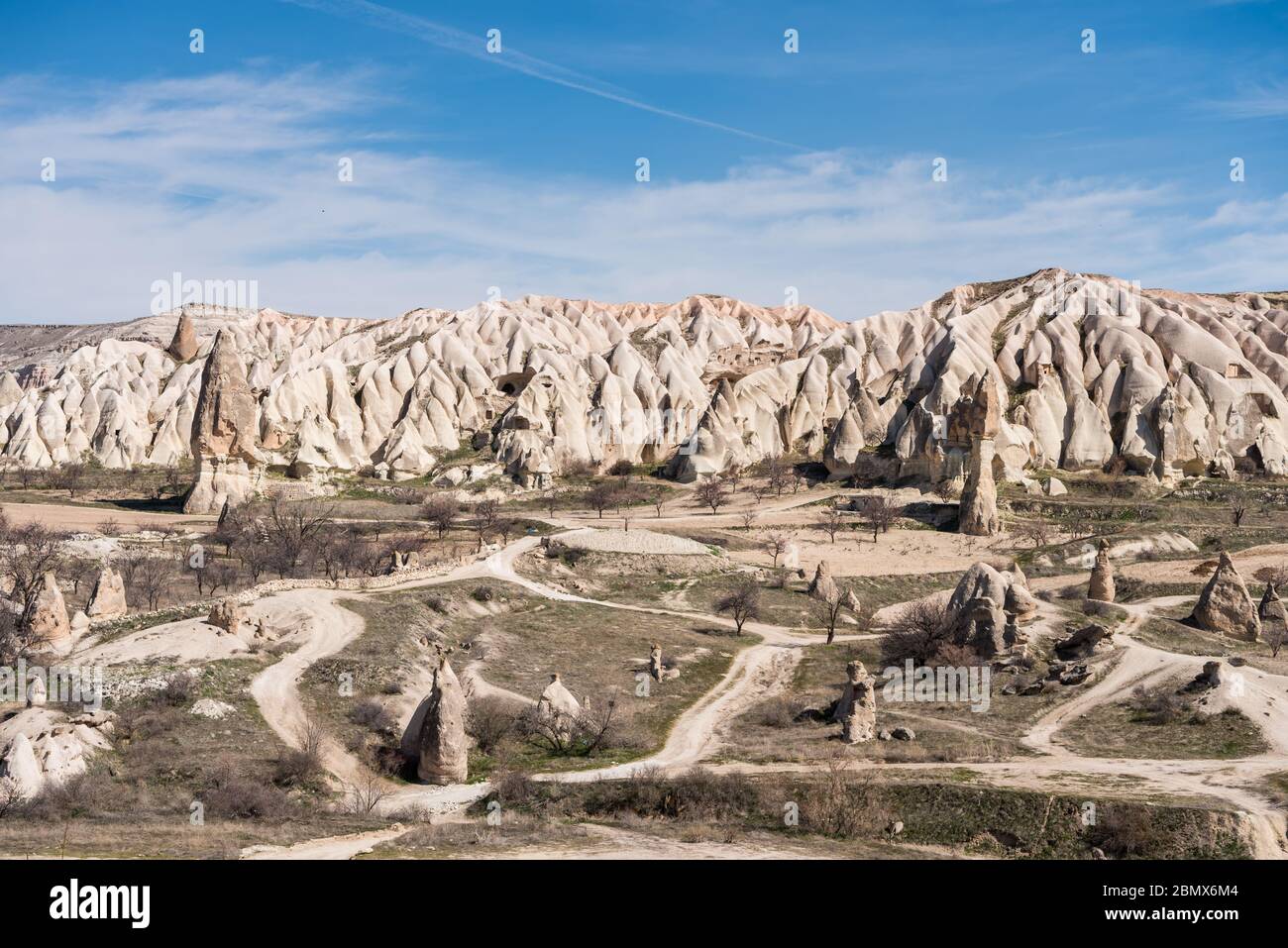 Spectacular karst Landform with limestones in the Goreme of Nevsehir ...