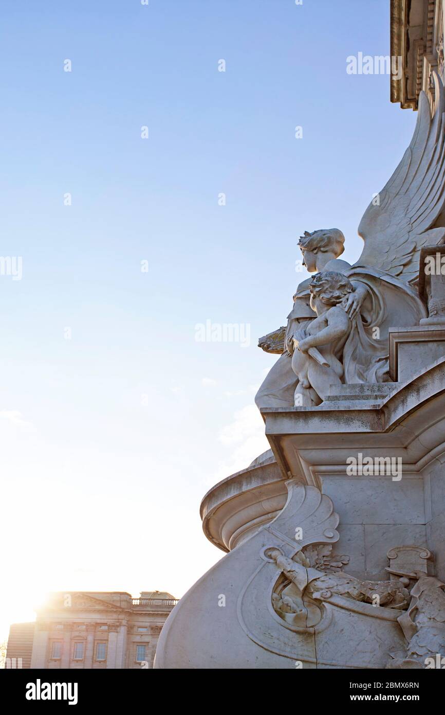 The gilded bronze 'Winged Victory' sculpture atop the Victoria Memorial ...