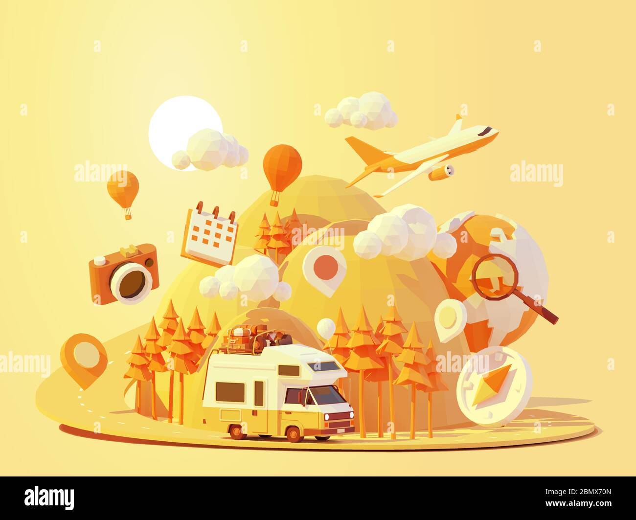 Vector camper van travel adventures Stock Vector Image & Art - Alamy