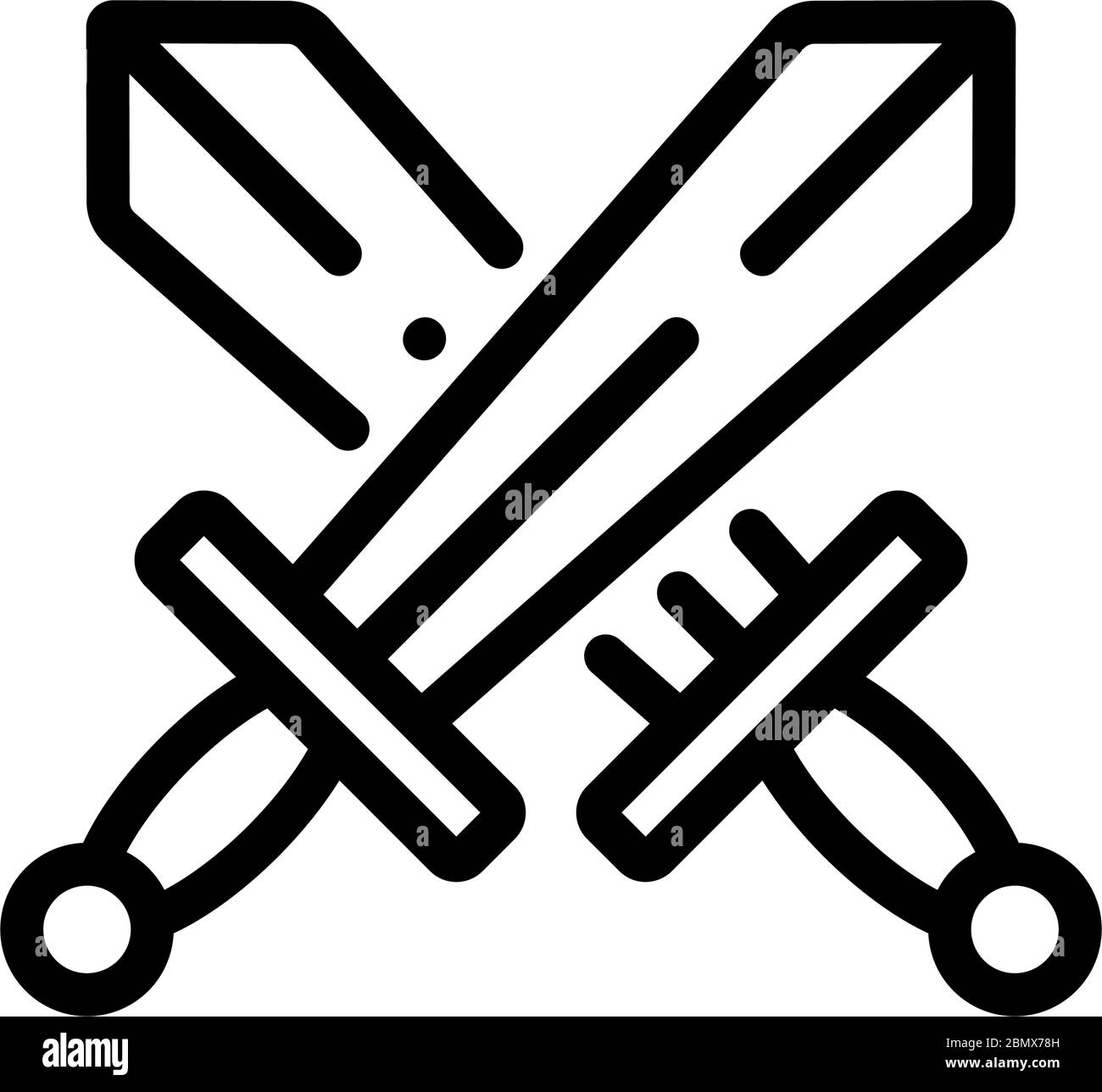 battle of swords icon vector outline illustration Stock Vector Image ...
