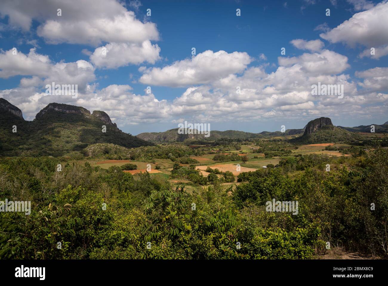 Vinales Valley, know for its unique limestone geomorphological mountain ...