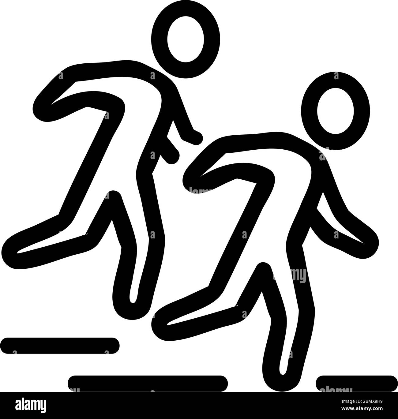 people running forward icon vector outline illustration Stock Vector ...