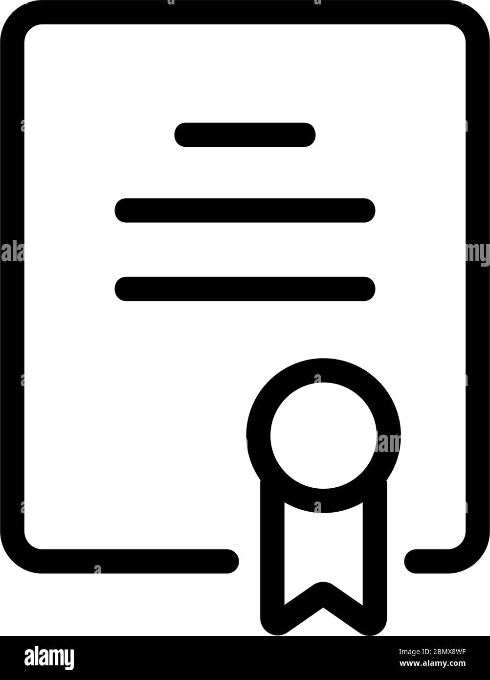 championship certificate with seal icon vector outline illustration ...