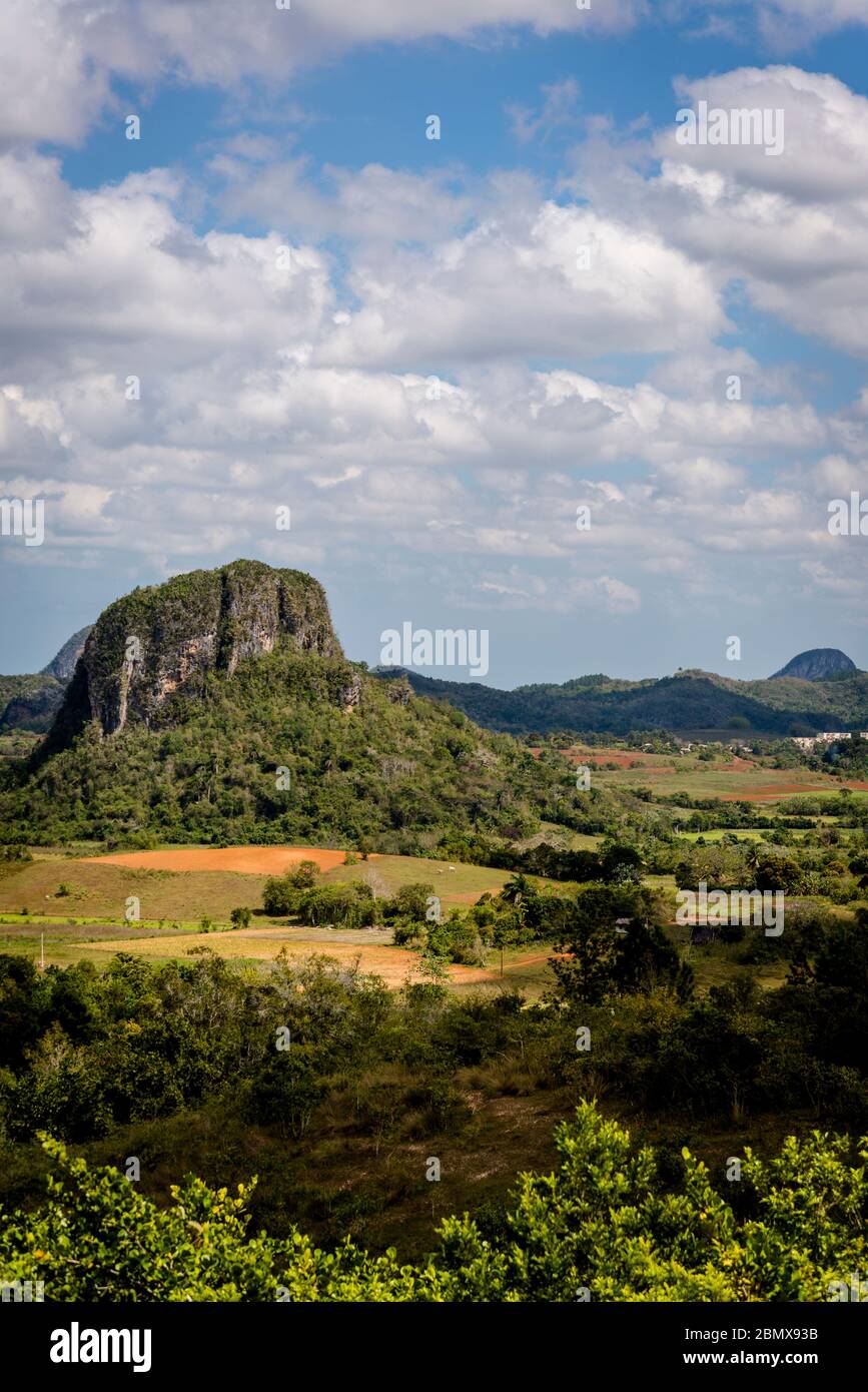 Vinales Valley, know for its unique limestone geomorphological mountain ...