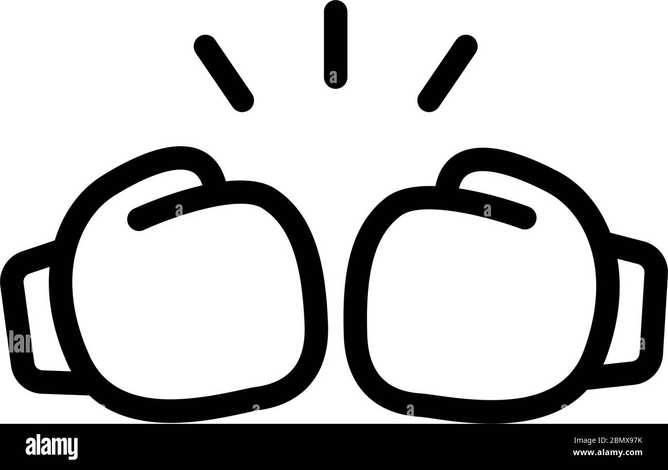 kick boxing gloves icon vector outline illustration Stock Vector Image ...