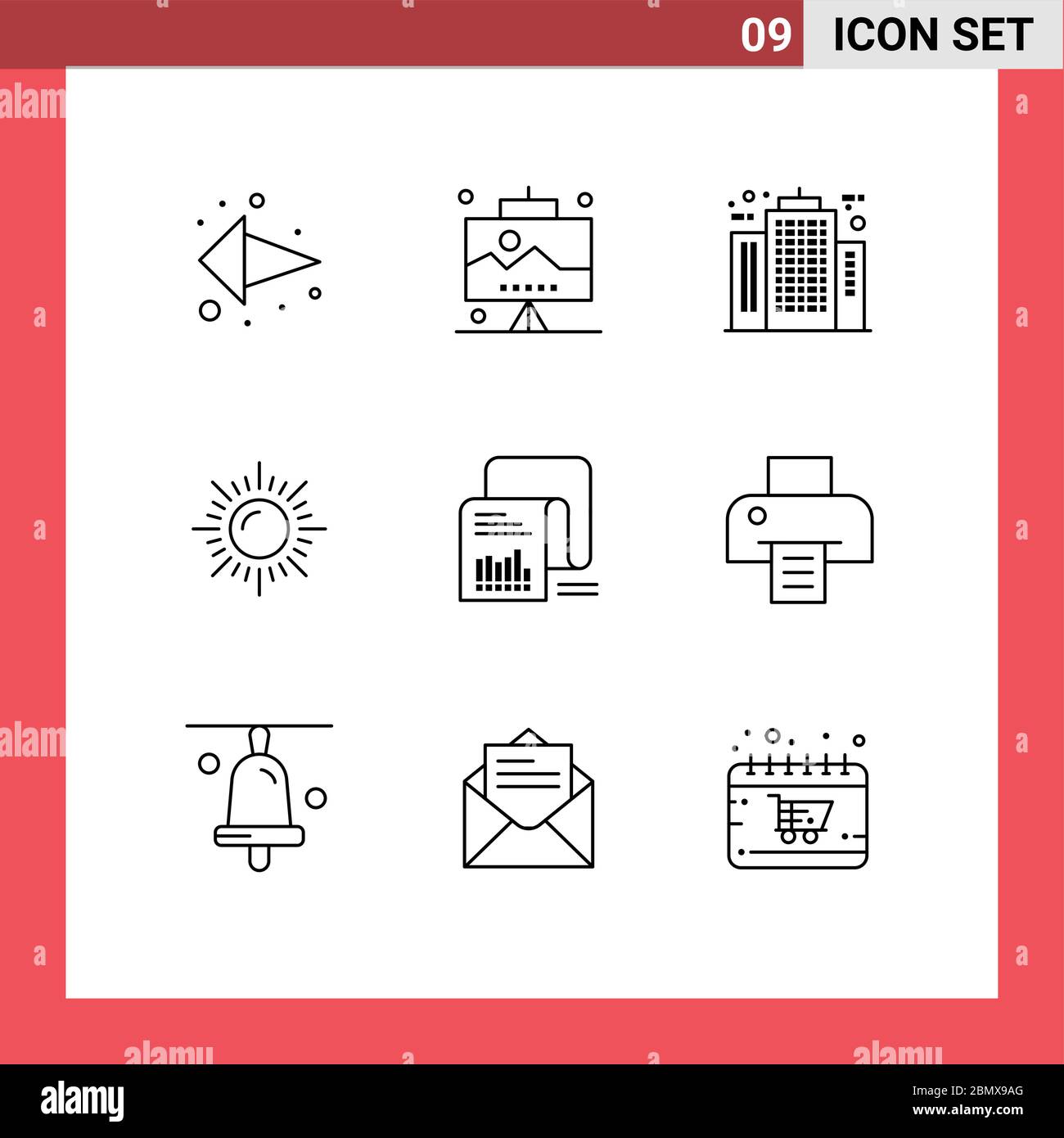 9 Universal Outline Signs Symbols of data, sun, architect, nature ...